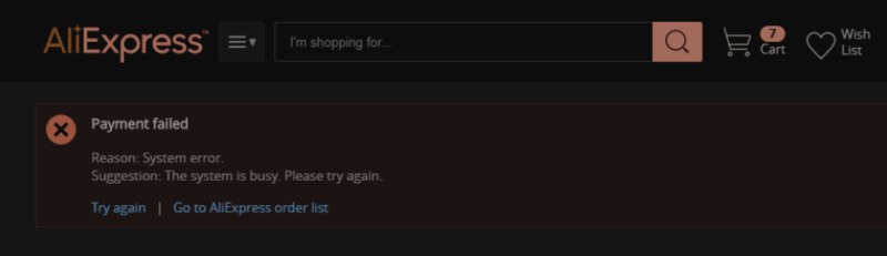 AliExpress Payment Failed: Card Declined and Payment Not Accepted ...