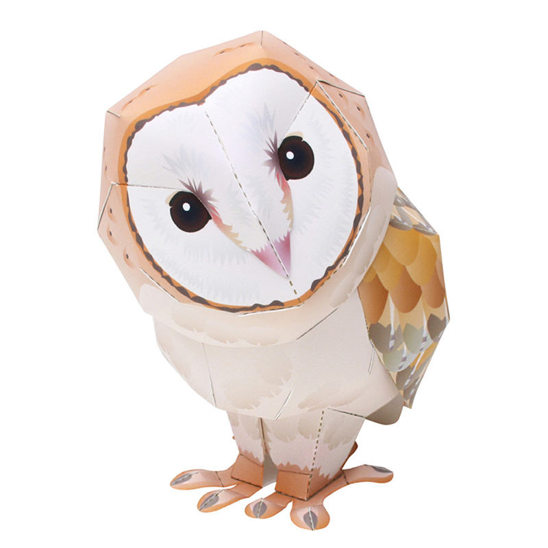 Barn Owl Bird Folding Cutting Mini Cute 3D Paper Model Papercraft ...