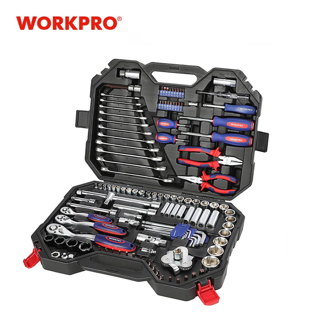 WORKPRO 123PC Mixed Tool Set Mechanics Tool Set Ratchet Spanner Wrench ...