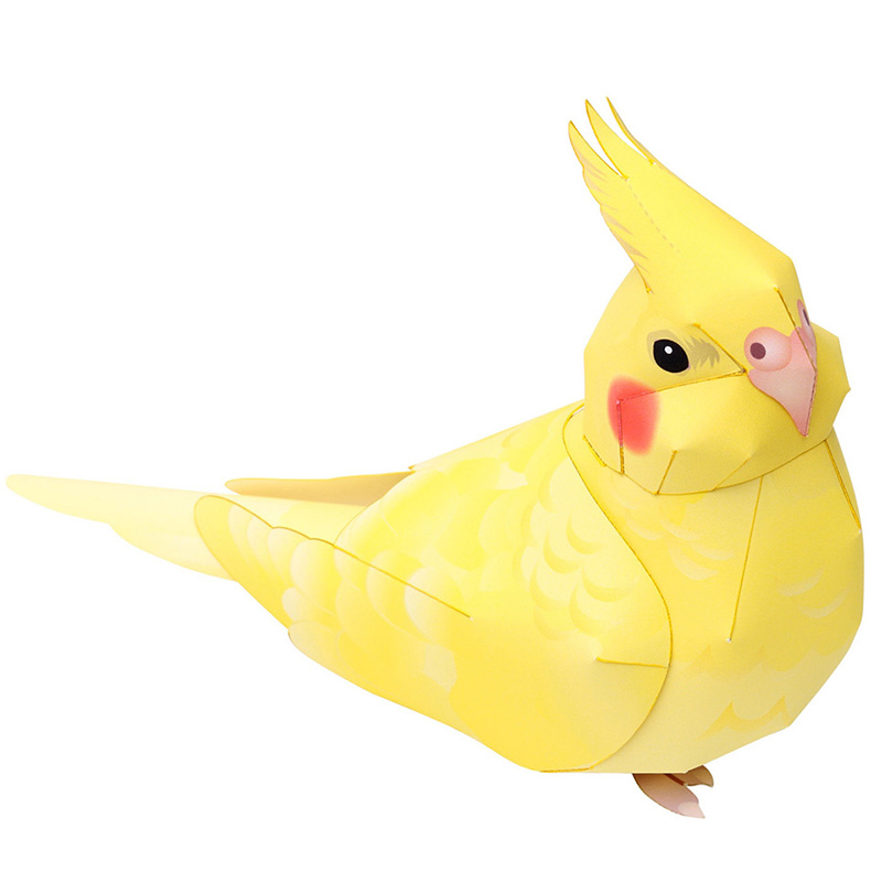 Cockatiel Bird Parrot Folding Cutting Cute 3D Paper Model Papercraft ...