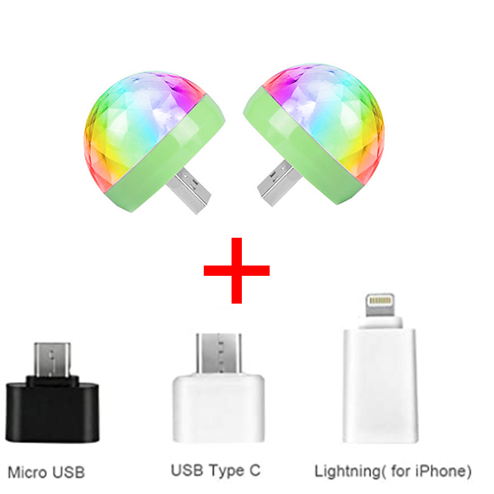 Mini USB LED Disco Stage Light Portable Family Party DJ Magic Ball Light Bar Club Stage Effect ...