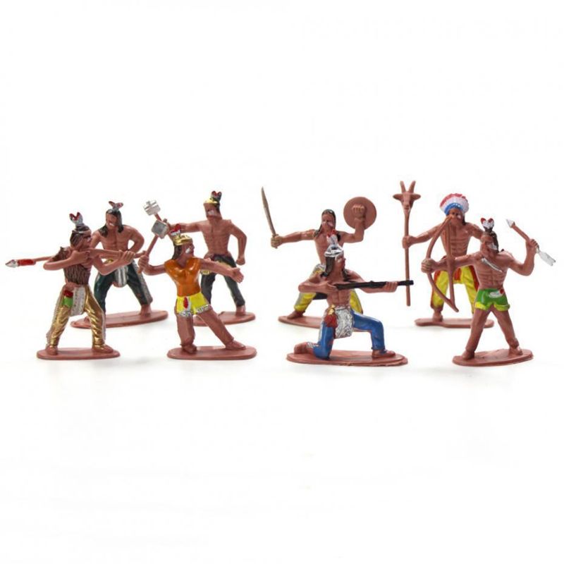 13pcs/Set Native Plastic Indian Tribes Model American Art Figure Doll ...