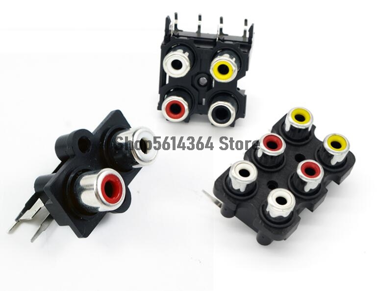 AV Concentric Outlet 2/4/6 RCA Female Socket Board Connector Adapter ...