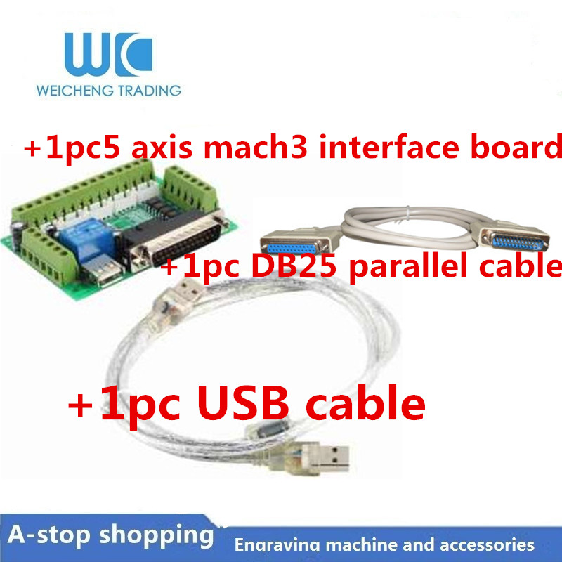 1set 5 Axis CNC Interface Adapter Breakout Board For Stepper Motor ...