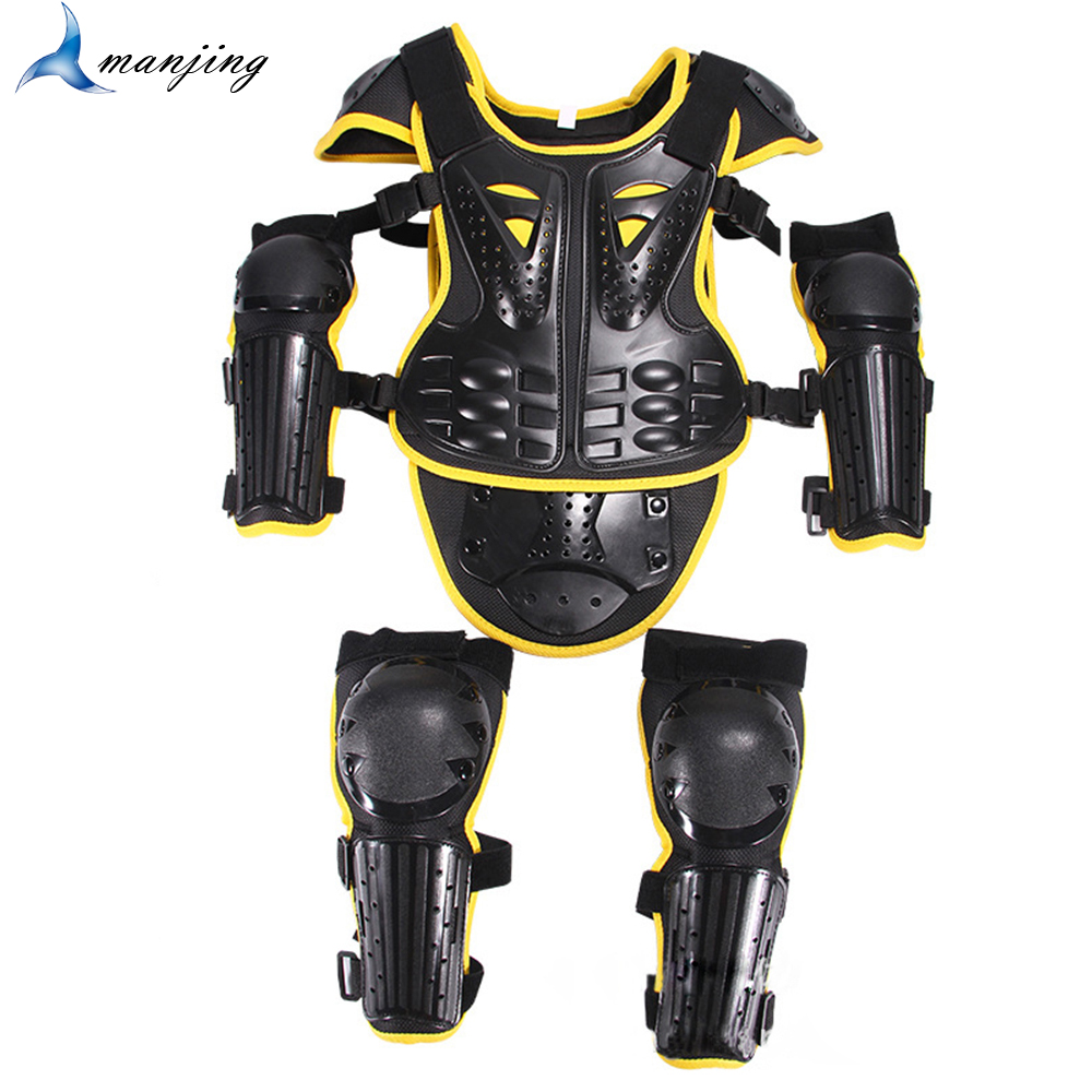 Full Body Motorcycle Armor Children Kids Motocross Armour Jacket Chest Spine Knee elbow guard ...