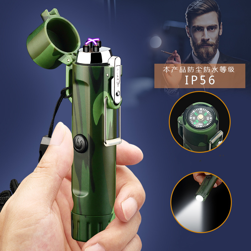 Waterproof USB Electric Torch Lighter Windproof Plasma Rechargeable ...