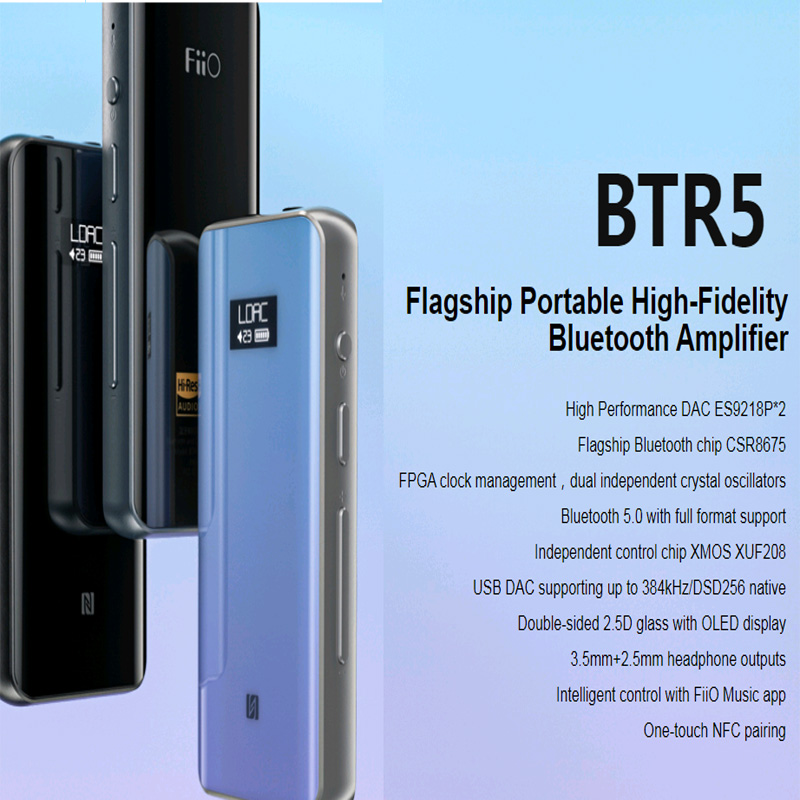 FiiO BTR5 with Case 24bit Hi-Res CSR8675 Bluetooth 5.0 Receiver/USB DAC ...