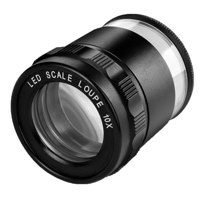 10X Stand Measuring Magnifier Scale Loupe with LED Light Magnifying ...