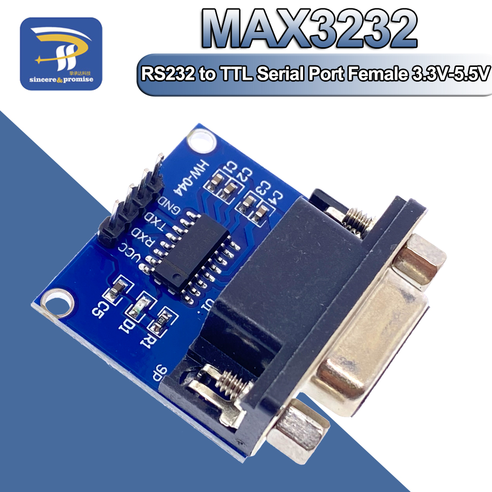 MAX3232 RS232 to TTL Serial Port Converter Module Female DB9 Connector ...