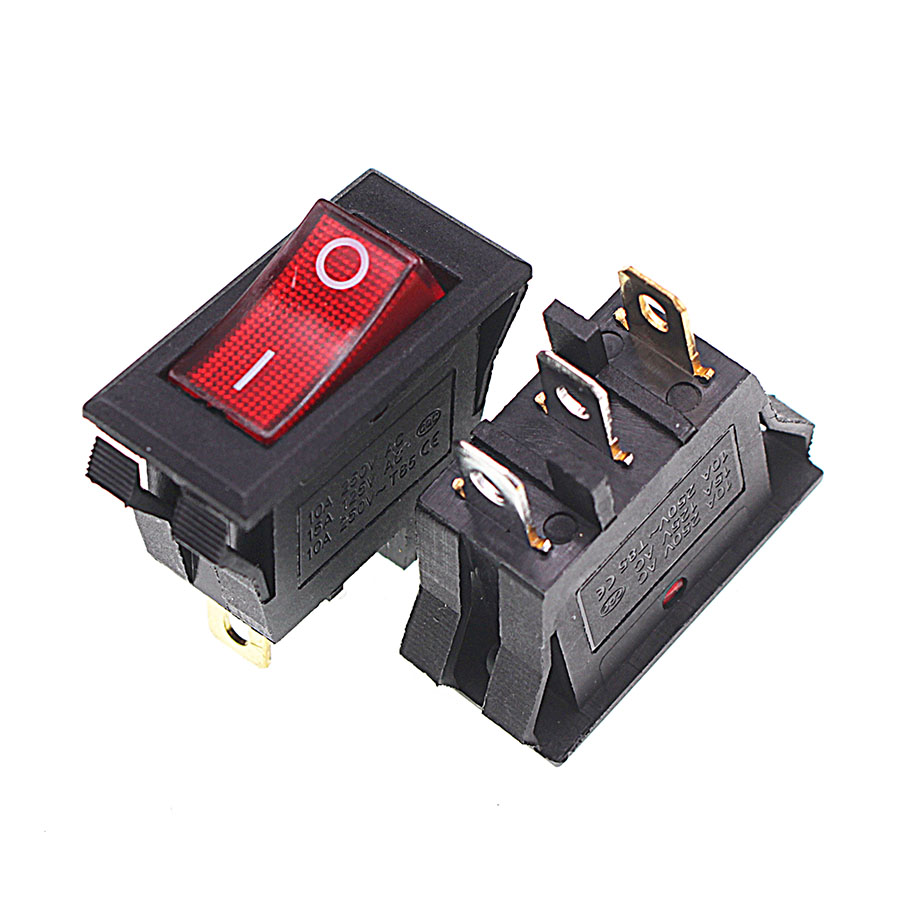 KCD3 Three Pins Two Mode with Red Light 32*16mm KCD6-3P Red V-type C ...