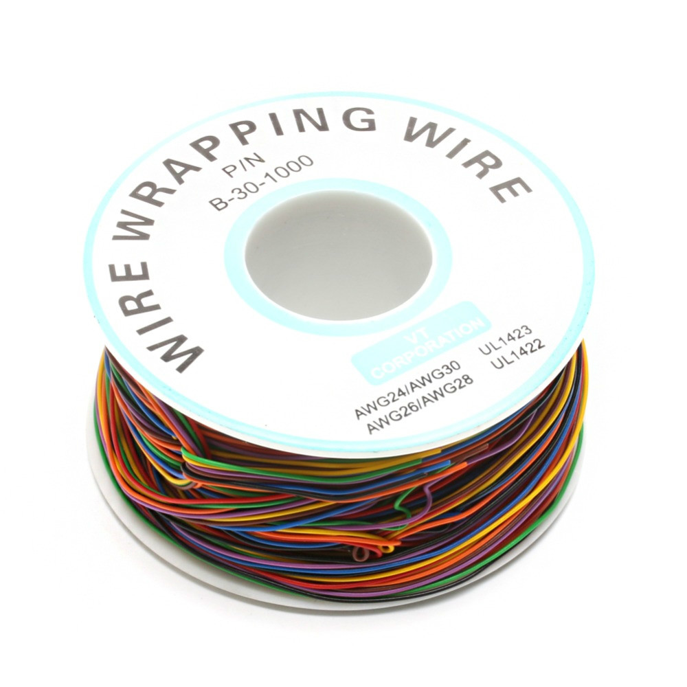 OK Line 8 Colors Wrapping Wire 30AWG Cable PCB Flying Jumper Wire ...