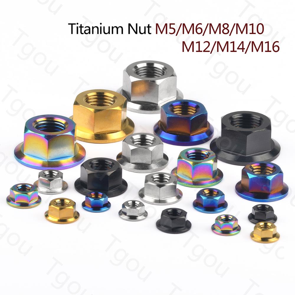 Tgou Titanium Nut M5/M6/M8/M10/M12/M14/M16 Flange Nuts Tc4 Motorcycle ...