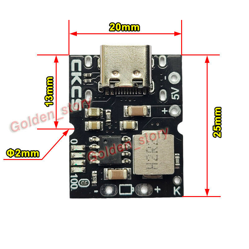 Mini 5V 2A Type-C USB Charger Module Charging Board For 4.2V 18650 ...
