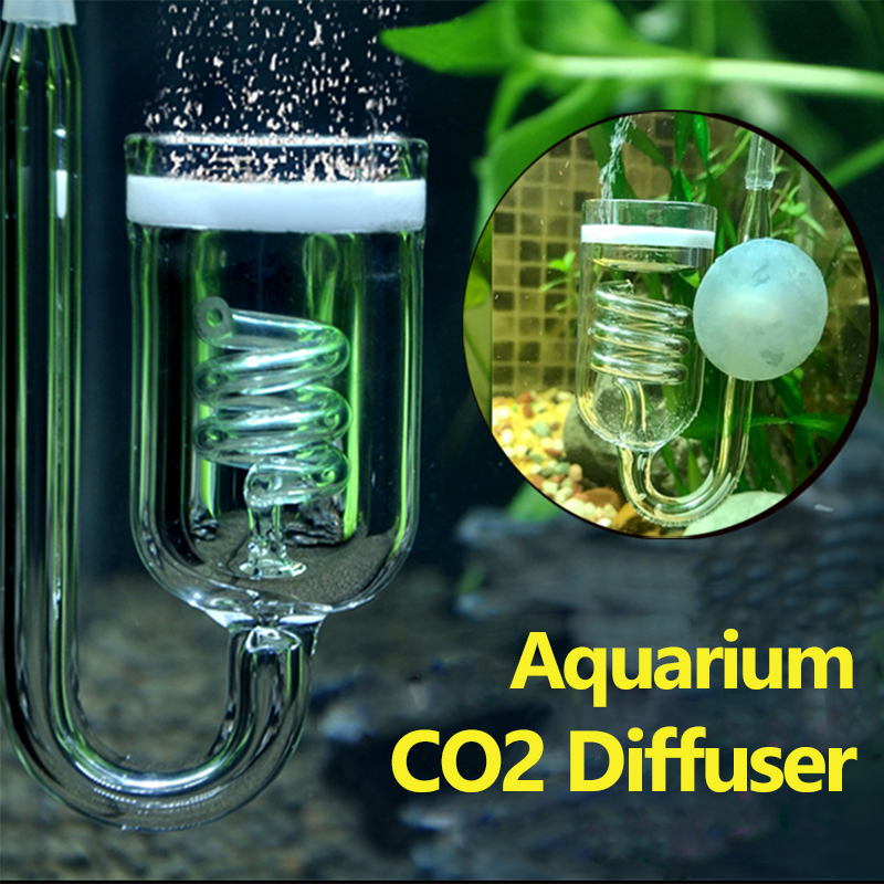 1 Pc Aquarium CO2 Diffuser Glass Tank Bubble Atomizer Reactor Solenoid ...