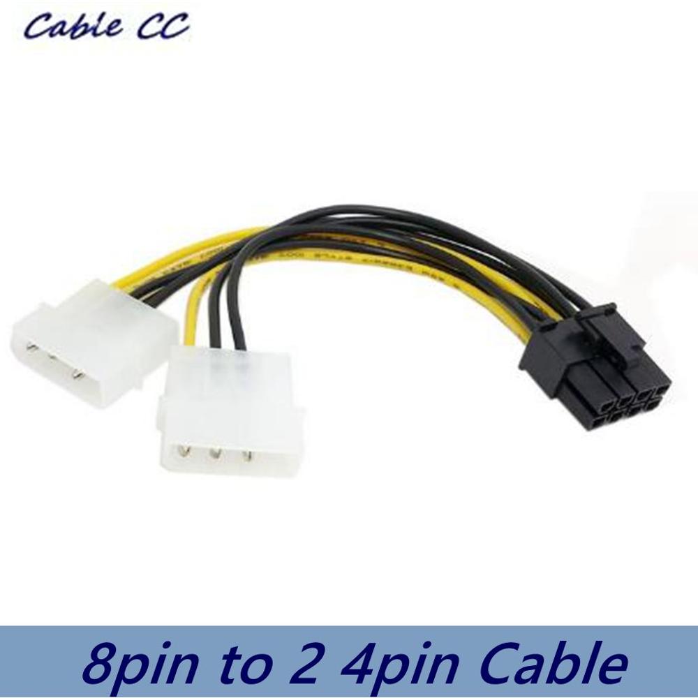 8-pin to dual 4-pin video card power cord Y-type 8-pin PCI Express to ...