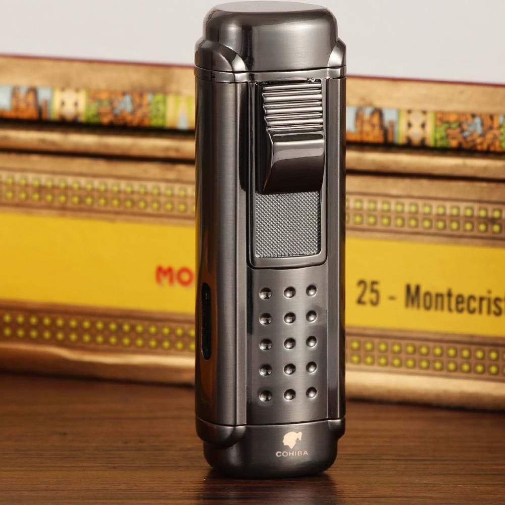 COHIBA Black 4 Red Torch Jet Fire Windproof Cigar Lighter Classic ...