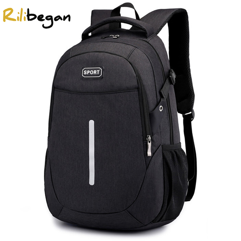 High Quality Reflective Stripe Laptop Men Backpack Nylon Large Capacity ...