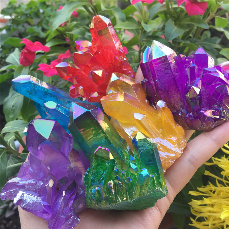 1pcs Natural crystal quartz Rare beautiful flame aura quartz crystal ...