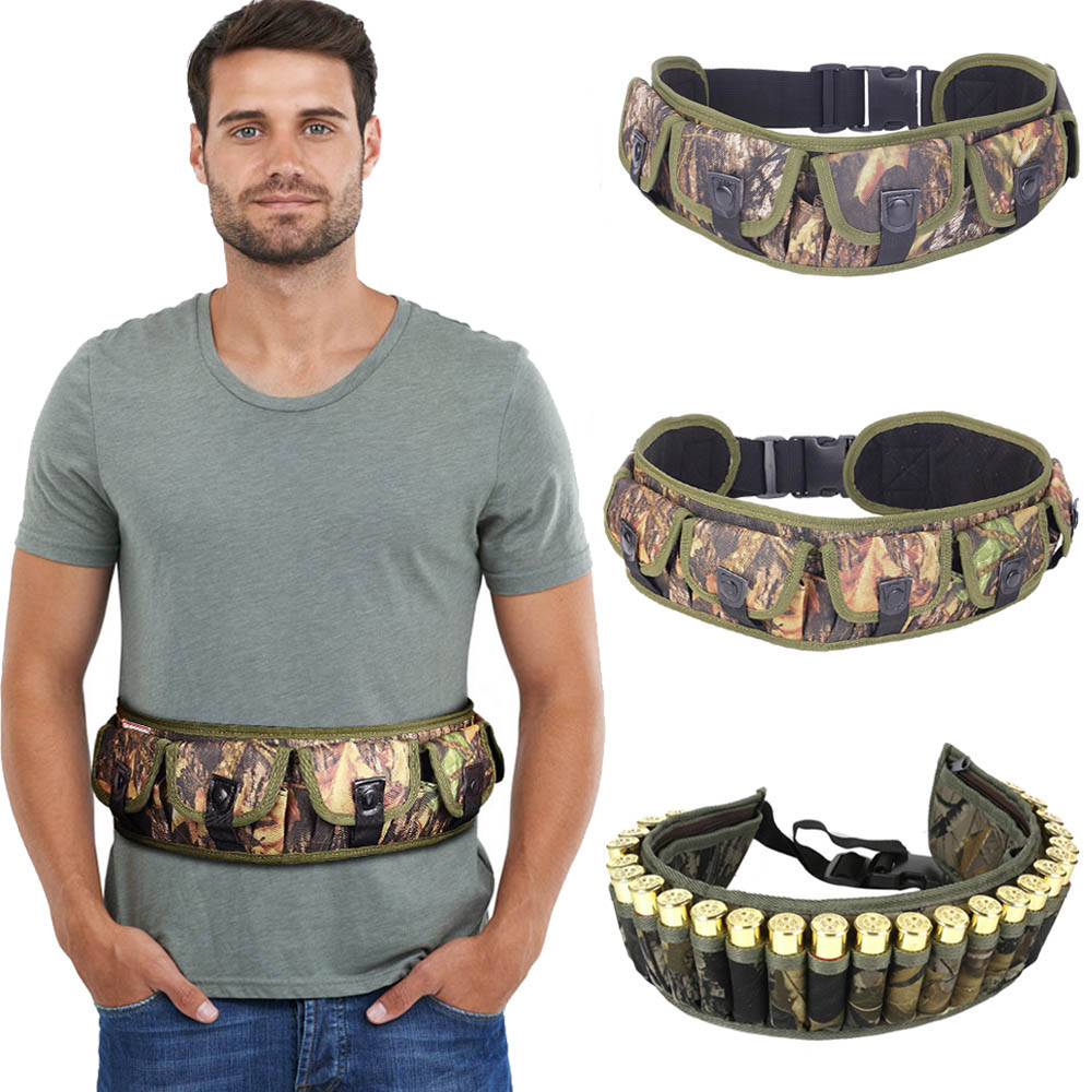 Tactical 15/25/28 Rounds Ammo Shell Holder Belt 12/20 Gauge Ammo Pouch ...