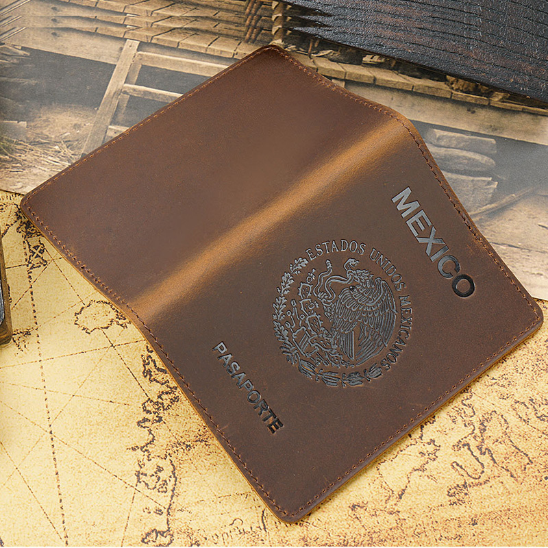 Personalized Genuine Leather Mexico Passport Cover Crazy Horse Passport ...