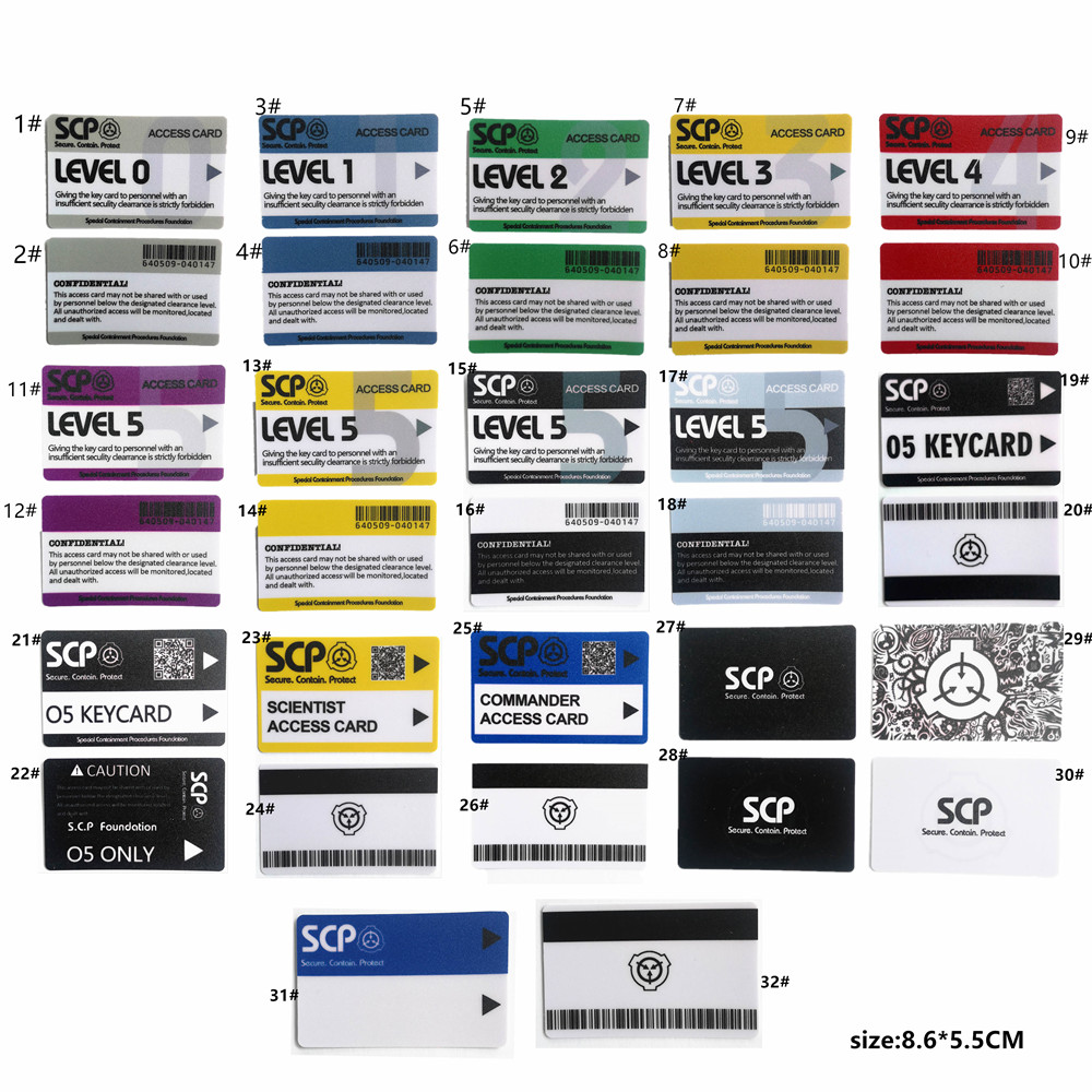 SCP CARD,scp secret foundation cards,Card Stickers Special Logo Cosplay ...
