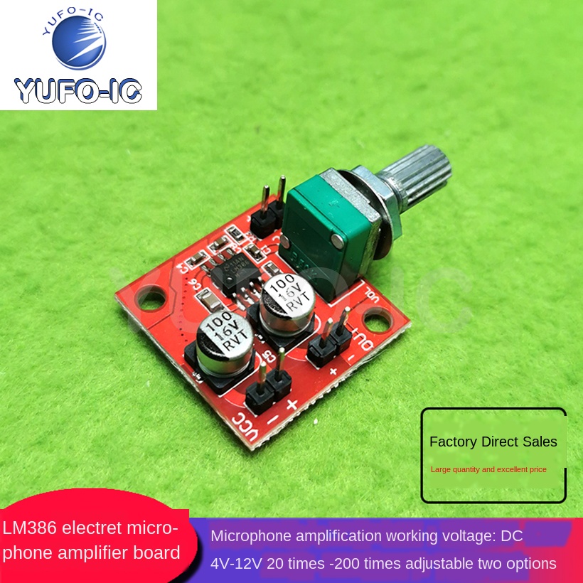 LM386 Electret Microphone Amplifier Microphone Amplifier with ...