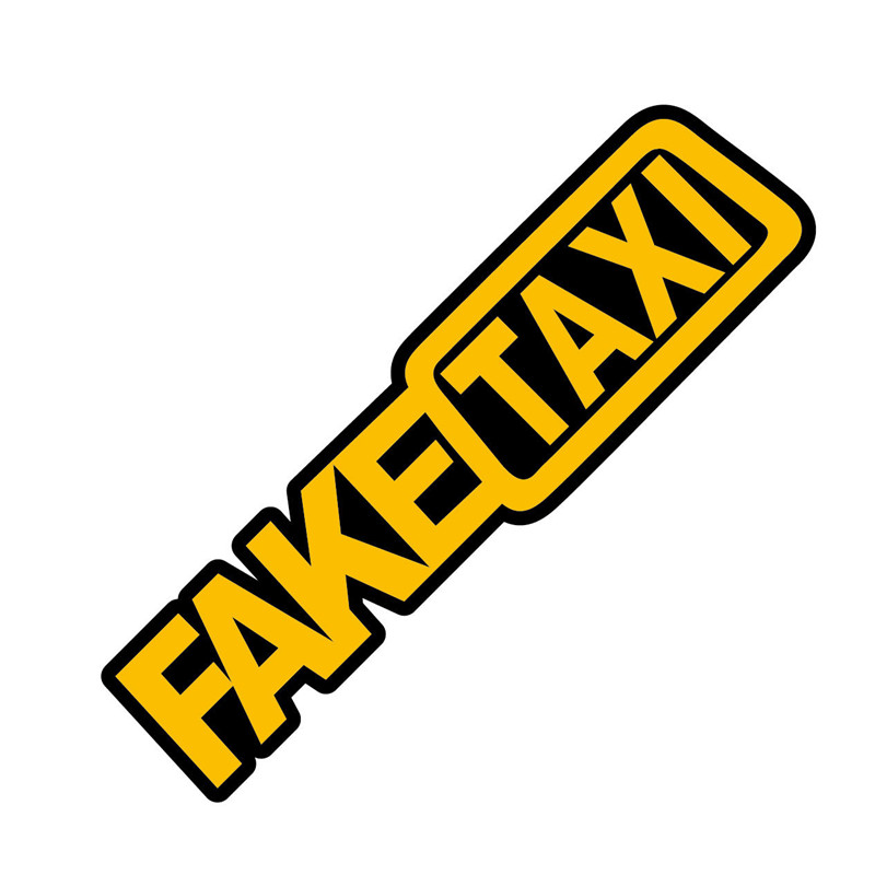 4PCS Warning Reflective FAKE TAXI Funny Vinyl Decals Waterproof ...