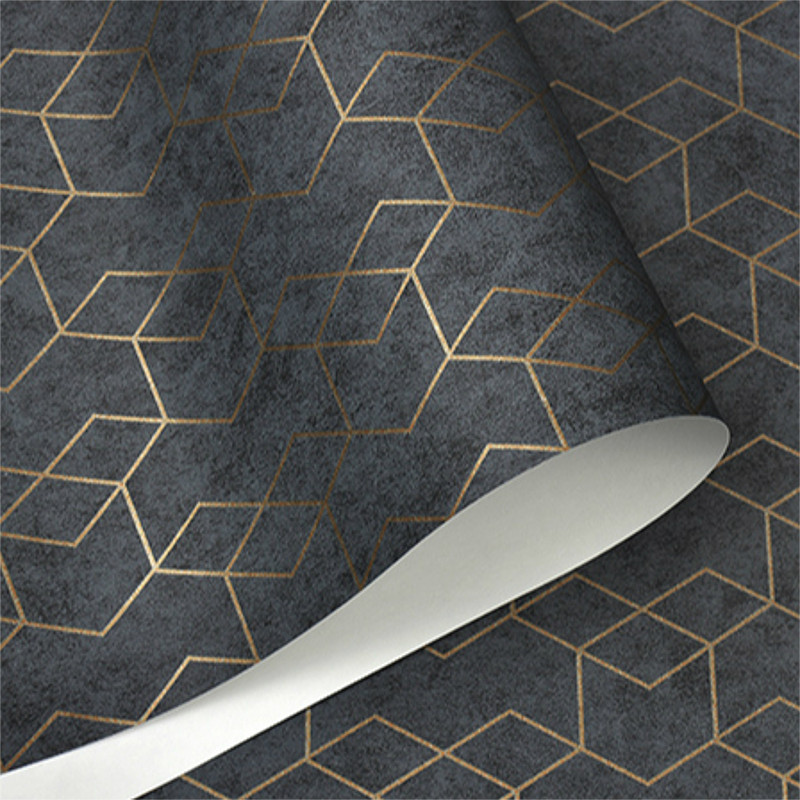 Dark Grey|White|Black Simple Geometric Wallpaper Roll Modern Design ...