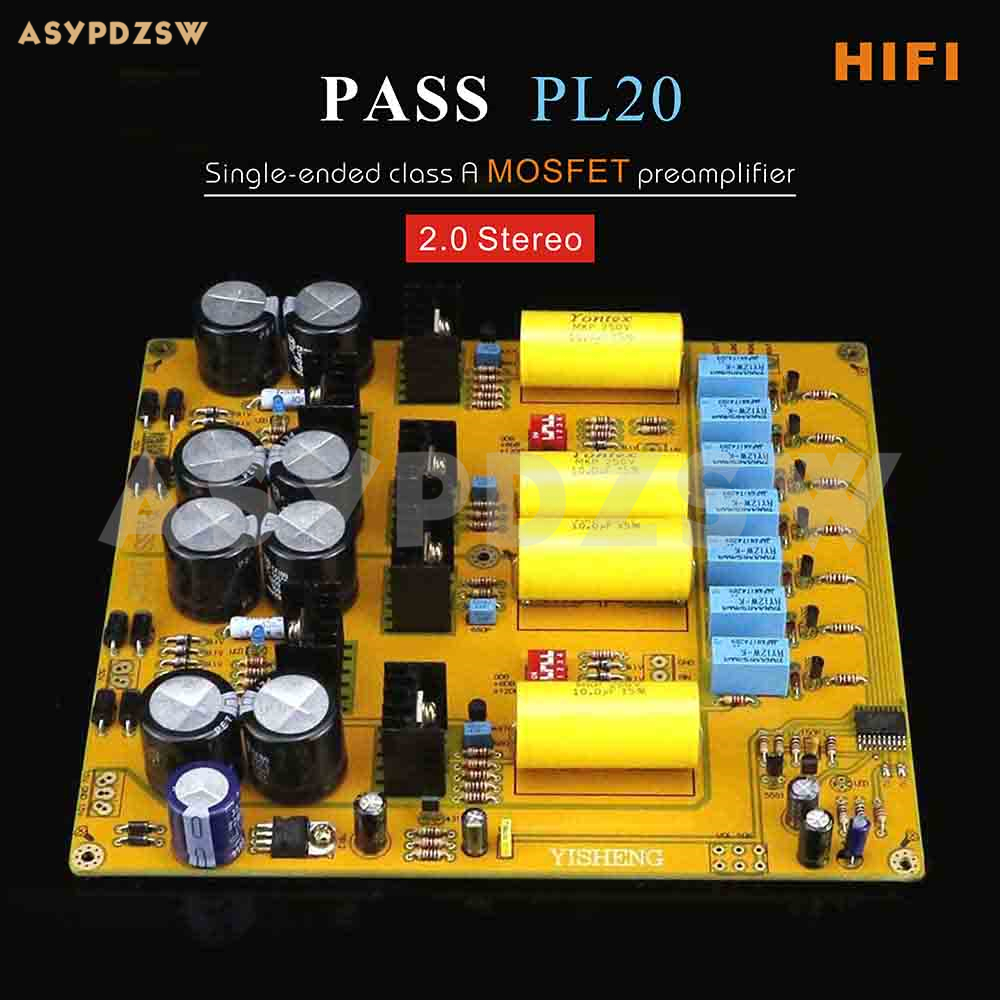 PASS PL20 2.0 stereo Single-ended class A HIFI MOSFET preamplifier PCB ...