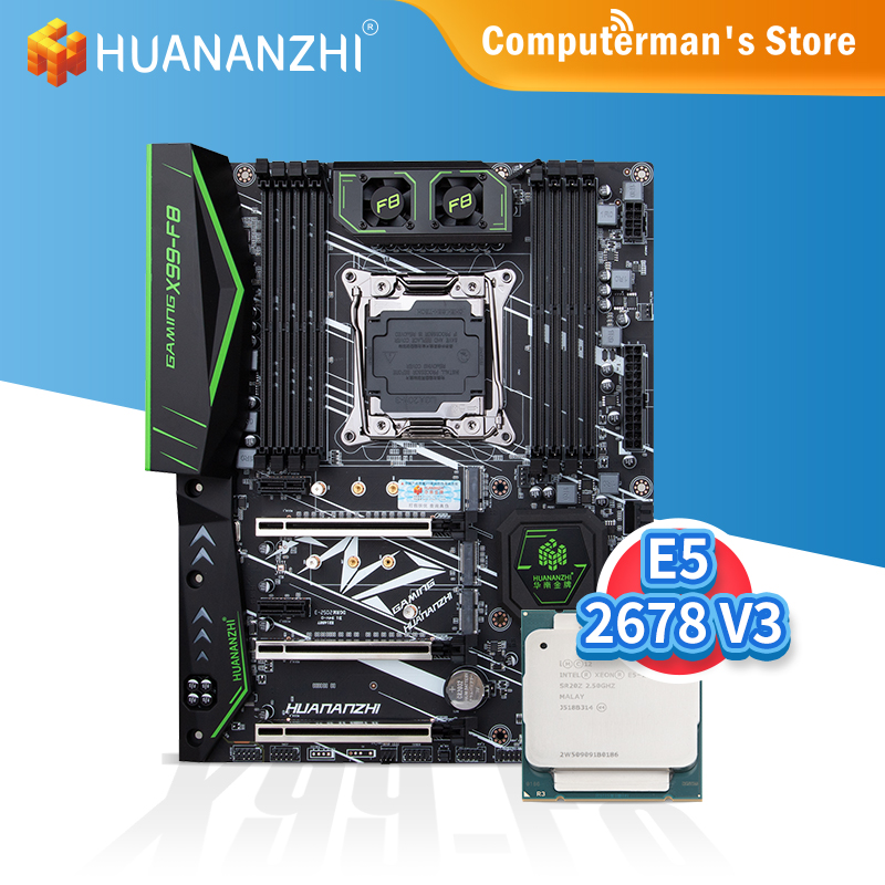 HUANANZHI X99 F8 X99 Motherboard combo kit set Intel XEON E5 2678 V3 ...