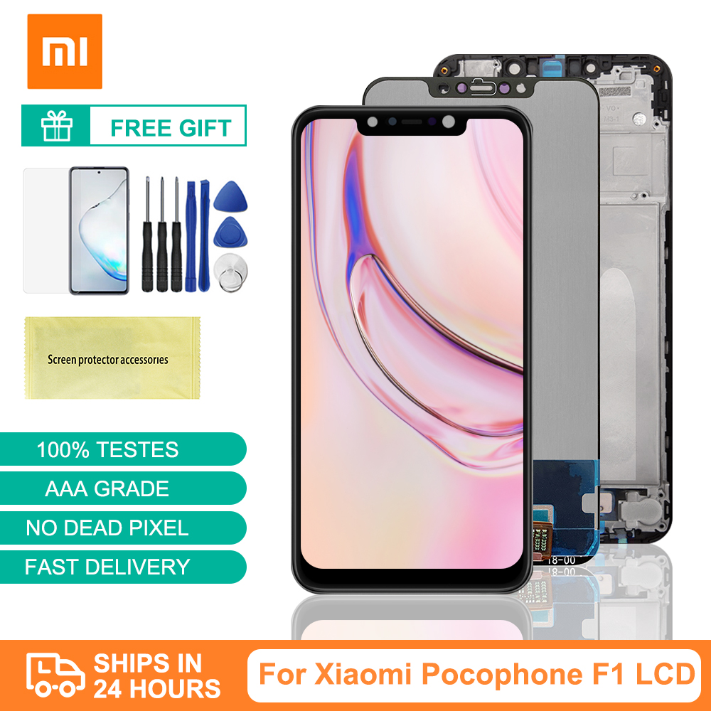 Original 6.18" For Xiaomi Poco F1 LCD Touch Screen Replacement Digitizer Assembly For Mi ...
