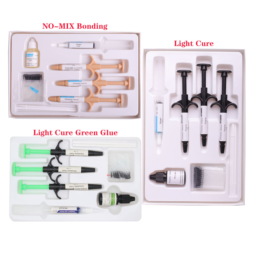 Dental Orthodontic Adhesive Kit Light Cure Green Glue NO-MIX Direct ...