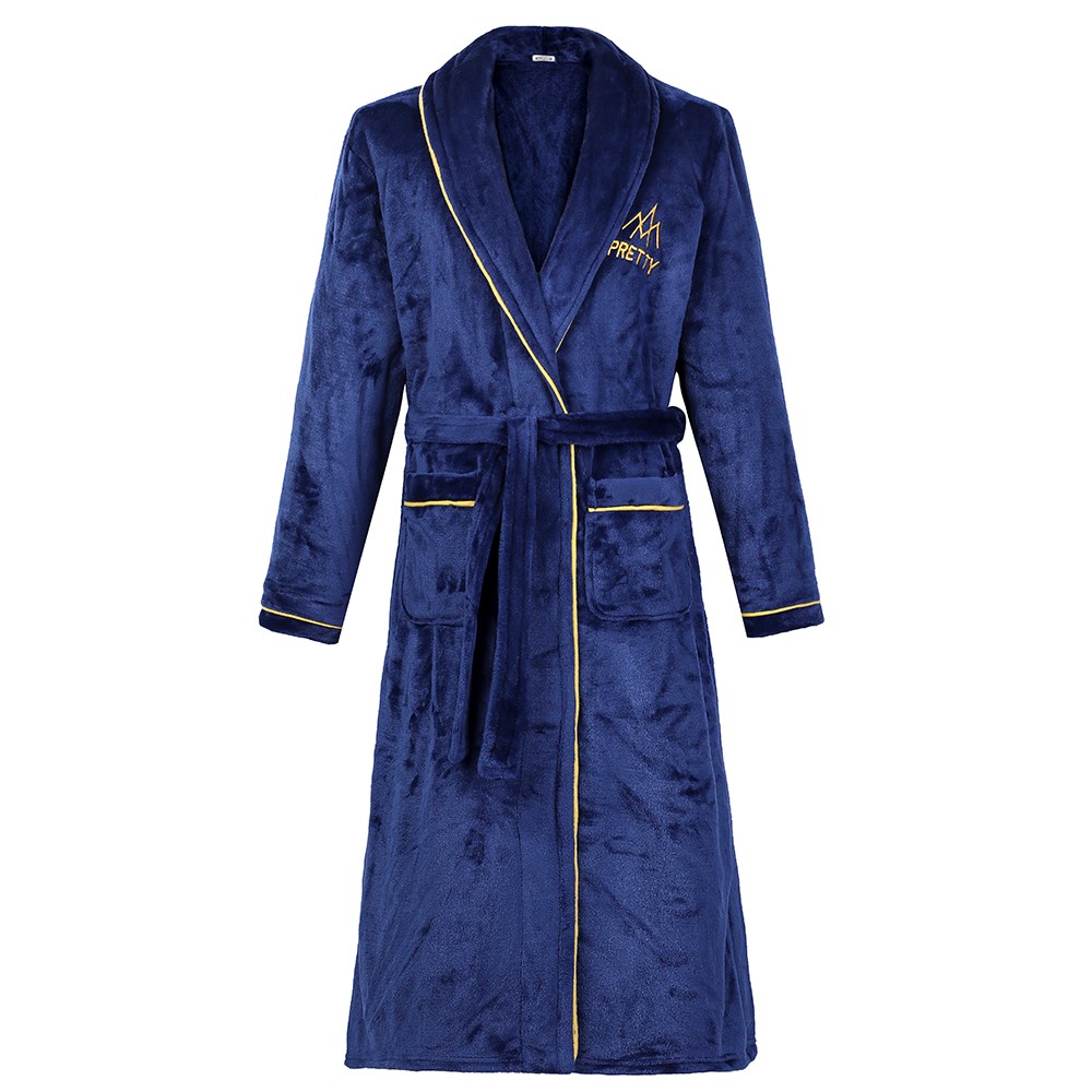 Autumn Winter Thicken Robe Men Kimono Bathrobe Gown Nightgown Warm ...