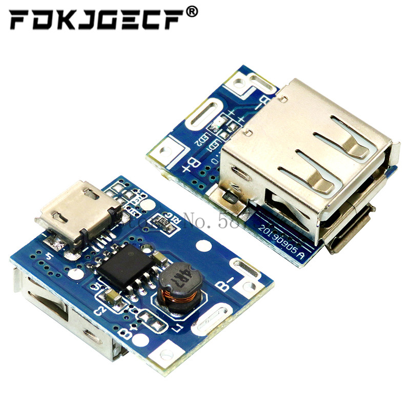 5pcs 5V Boost Converter Step-Up Power Module Lithium Battery Charging Protection Board LED ...