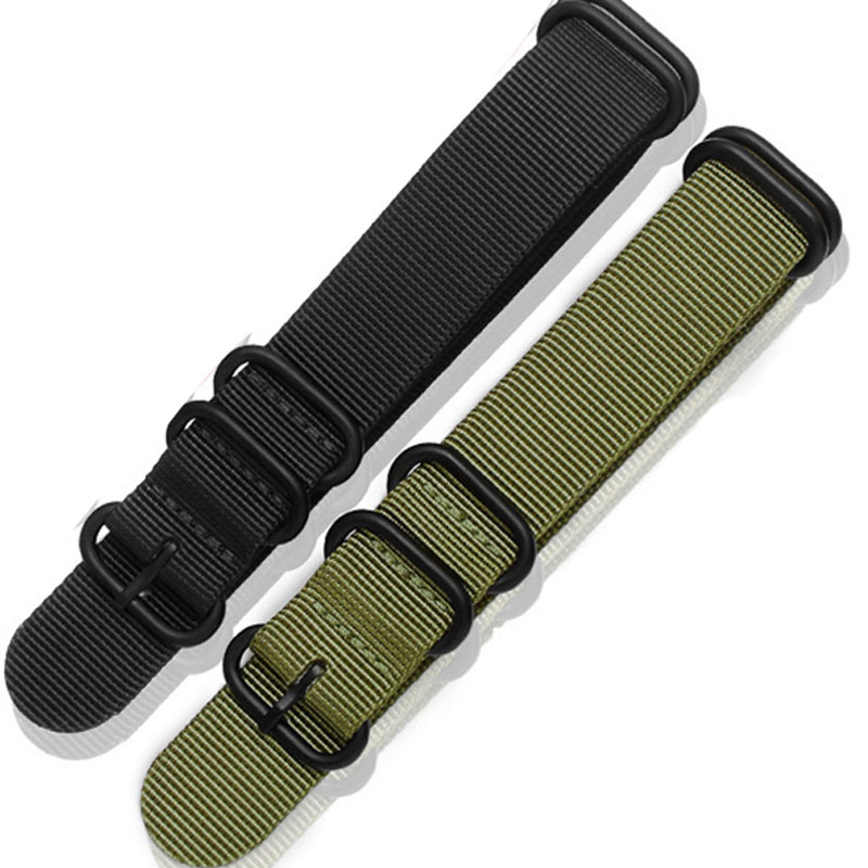 Brand Heavy duty Nylon strap 20mm 22mm 24mm NATO Zulu Watch Band Ring ...