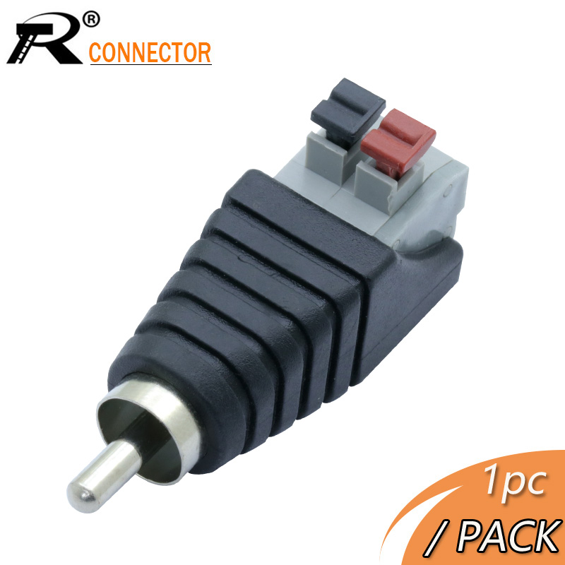 R Connector 1 pc Video AV Balun RCA Male to AV Screw Terminal Stereo ...