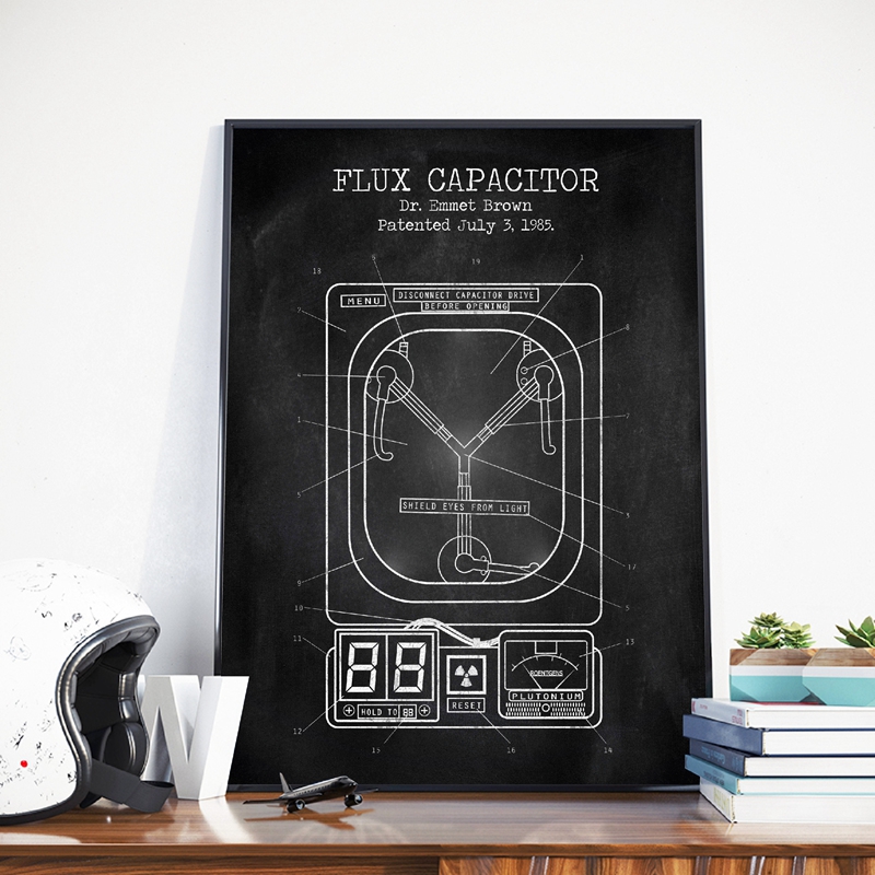 Flux Capacitor Patent Vintage Posters and Prints Wall Pictures Back to ...