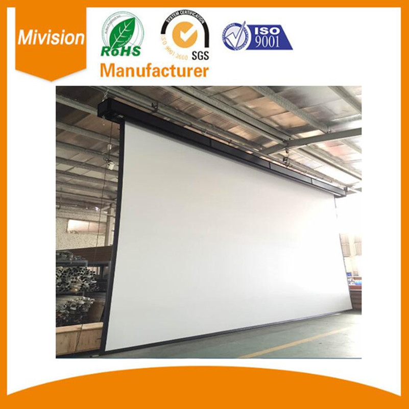 Large venue tab tensioned electrical cinema screen for commercial home ...