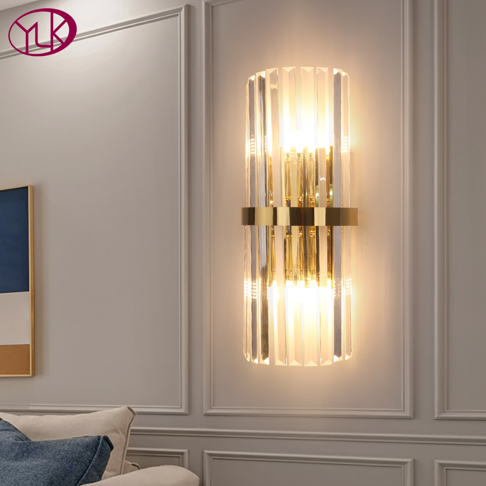 Modern LED Crystal Wall Light Gold Home Decor Wall Lighting Fixture ...