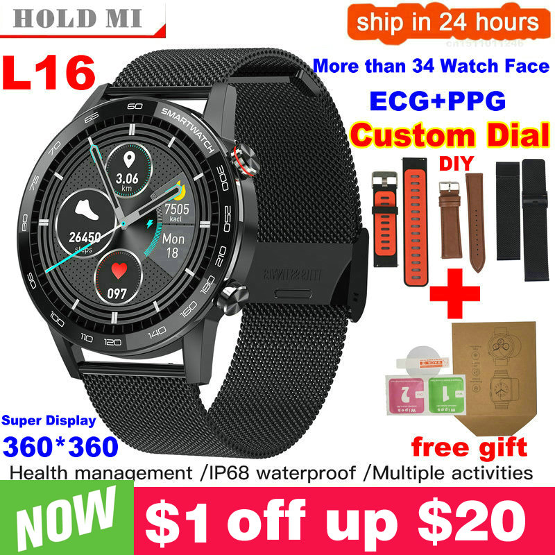 New L5 Update L16 Smart Watch Men IP68 Waterproof Multiple Sports Mode ...