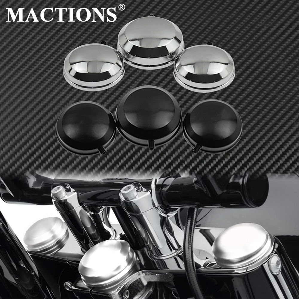 Motorcycle Upper Fork Stem Nut Covers CNC Aluminum For Harley Sportster ...