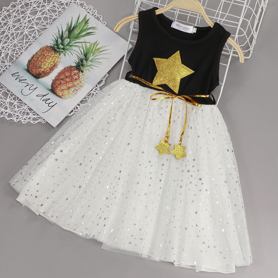 Baby Girl Little Star Sequins Dress Summer Kids Sleeveless Frocks ...