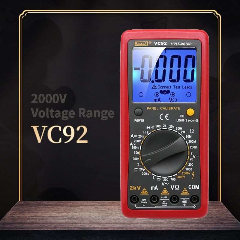 SZBJ VC92 LCD Digital Multimeter AC/DC Diode Capacitance Resistance ...