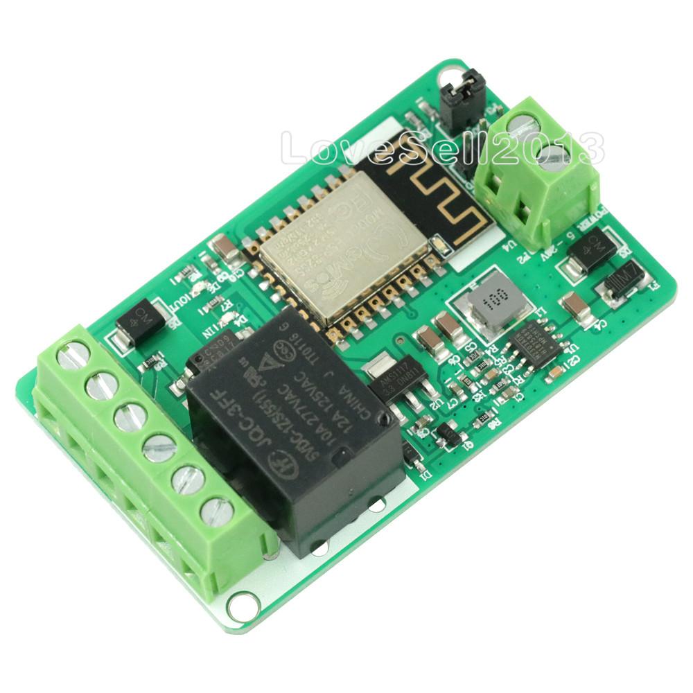 DC 7V-30V ESP8266 ESP-12F Wireless Wifi Relay Module 220V 10A Relay ...