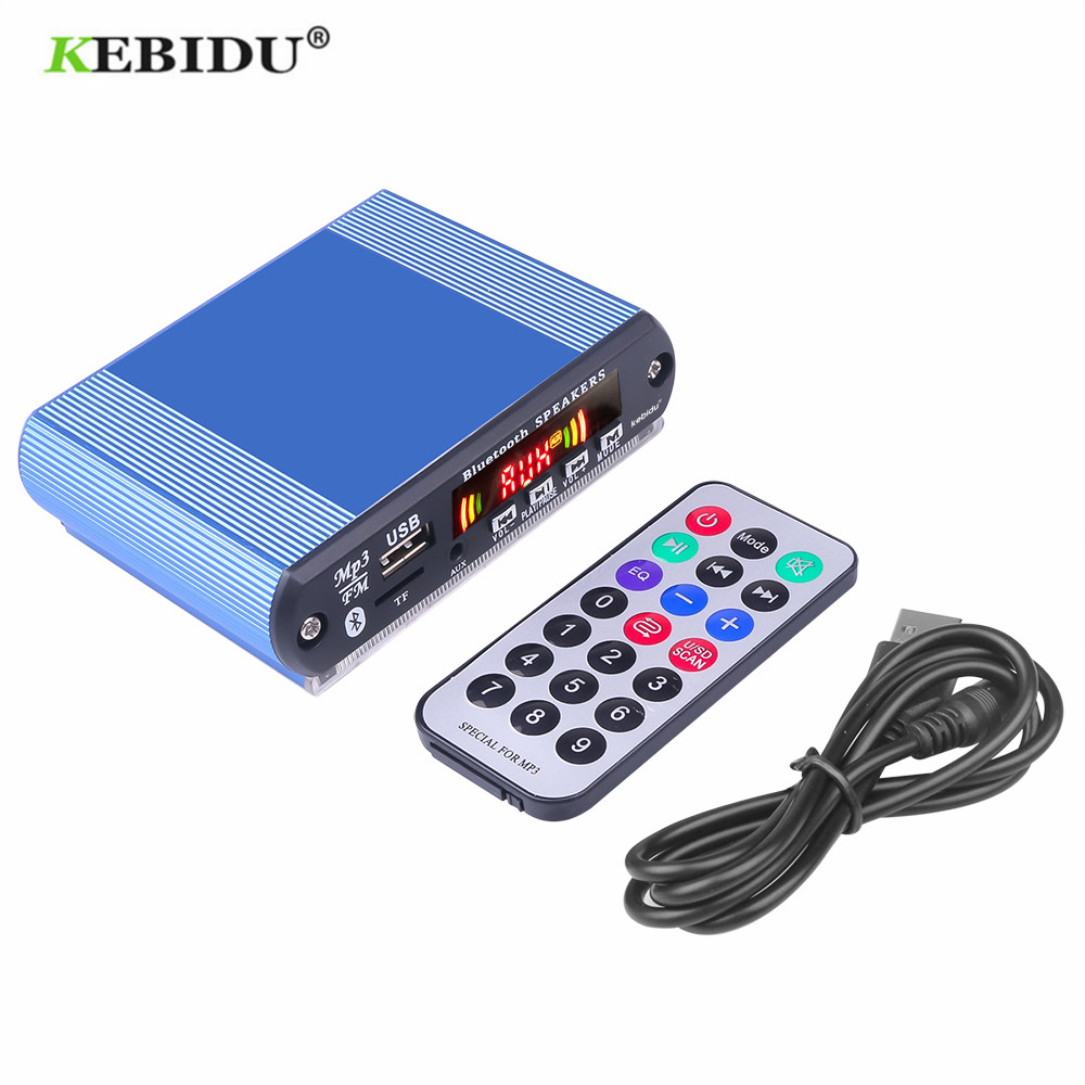 KEBIDU DIY Bluetooth MP3 Decoder Board Module 5V 12V USB TF FM Radio ...