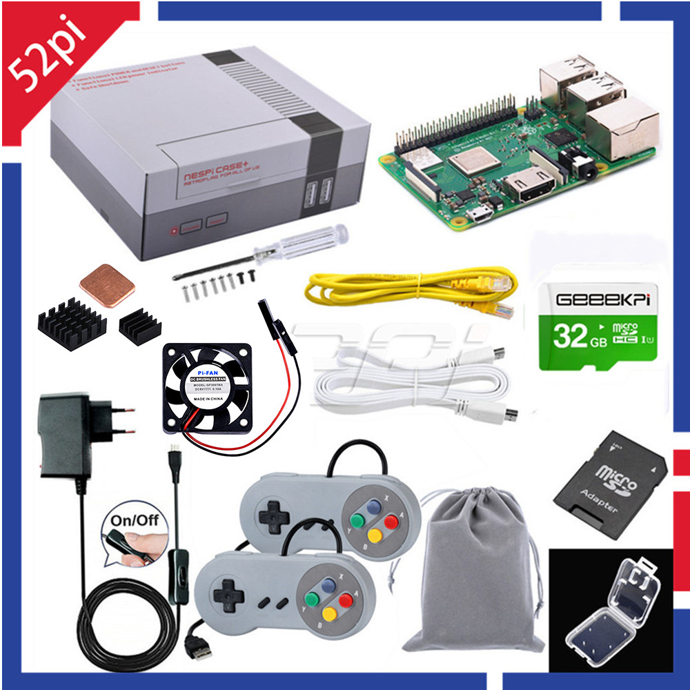 52Pi Retroflag Original NESPI Case+ Plus Retroflag with Optional Raspberry Pi 3B+ (Plus), Power ...