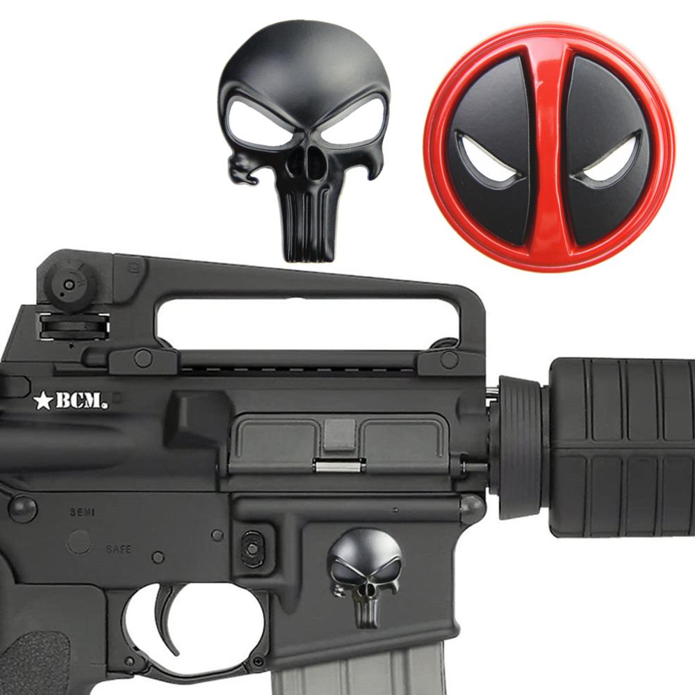 Tactical 3D Skull Metal Decal Sticker Magwell for AR15 AK47 M4 M16 Skin ...