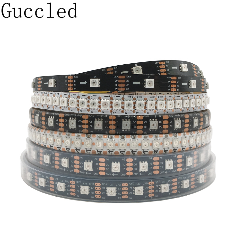 DC5V APA102 SK9822 DATA and CLOCK Seperately Smart RGB Led Pixel Strip ...