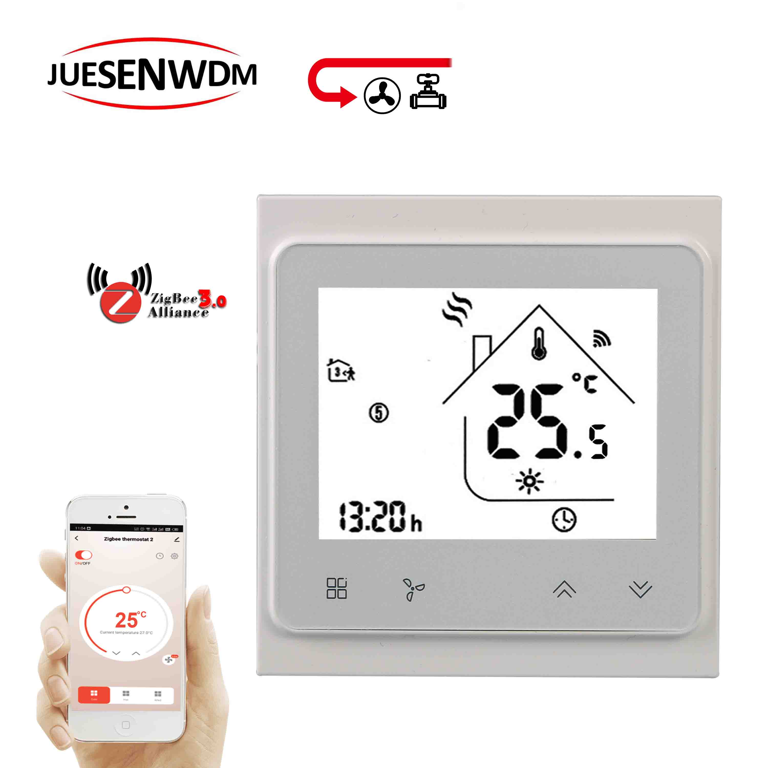 TUYA WIFI 4pipe 2-Tube Fan Coil Zigbee Thermostat for Fan Coil Unit ...