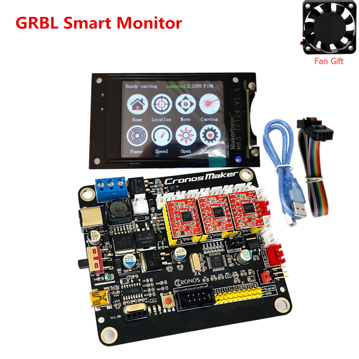 CNC 3018 pro upgrade OFFLINE desktop monitor laser touch screen master ...